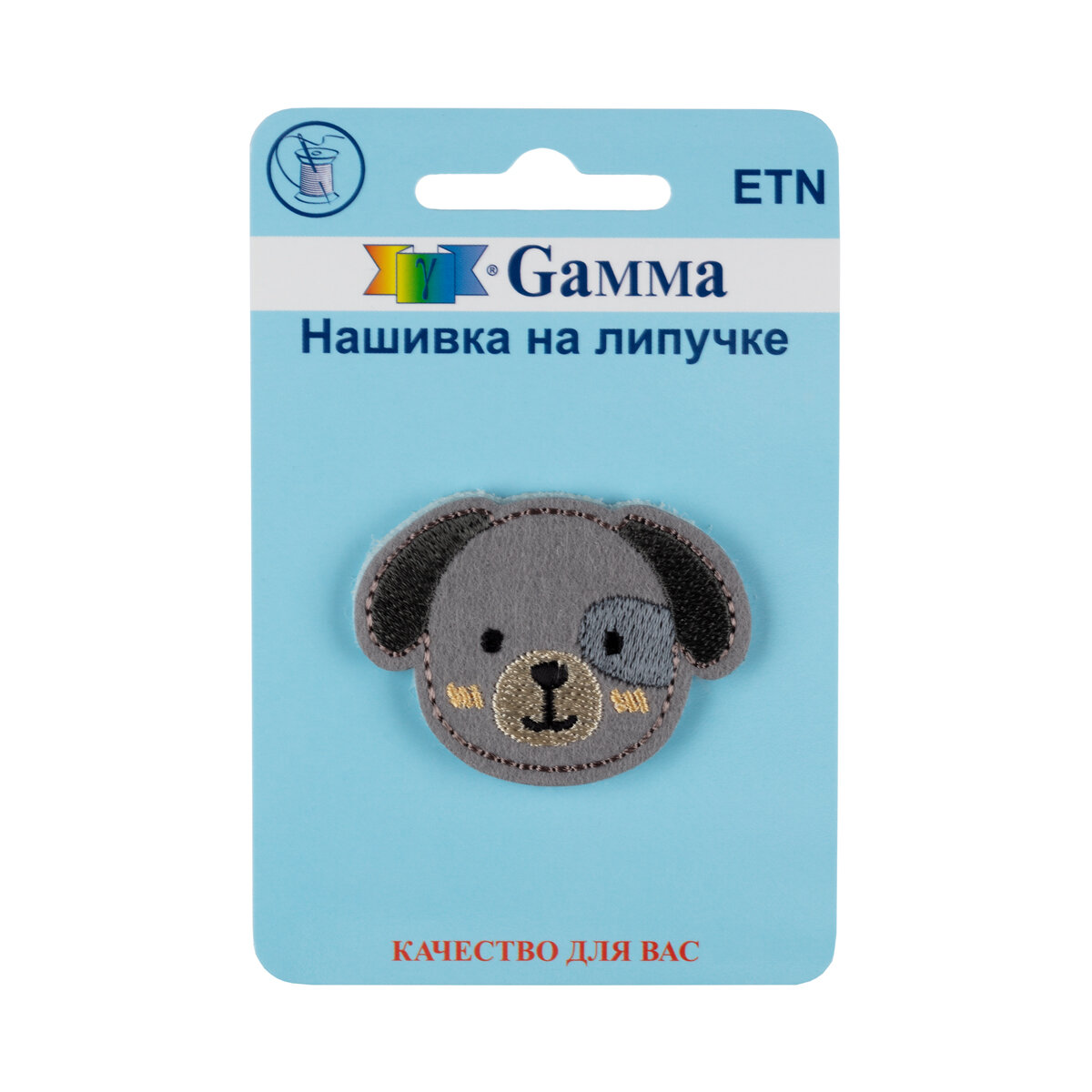 Нашивка на липучке "Gamma" ETN 01-004 Собачка 4.5 х 3.2 см