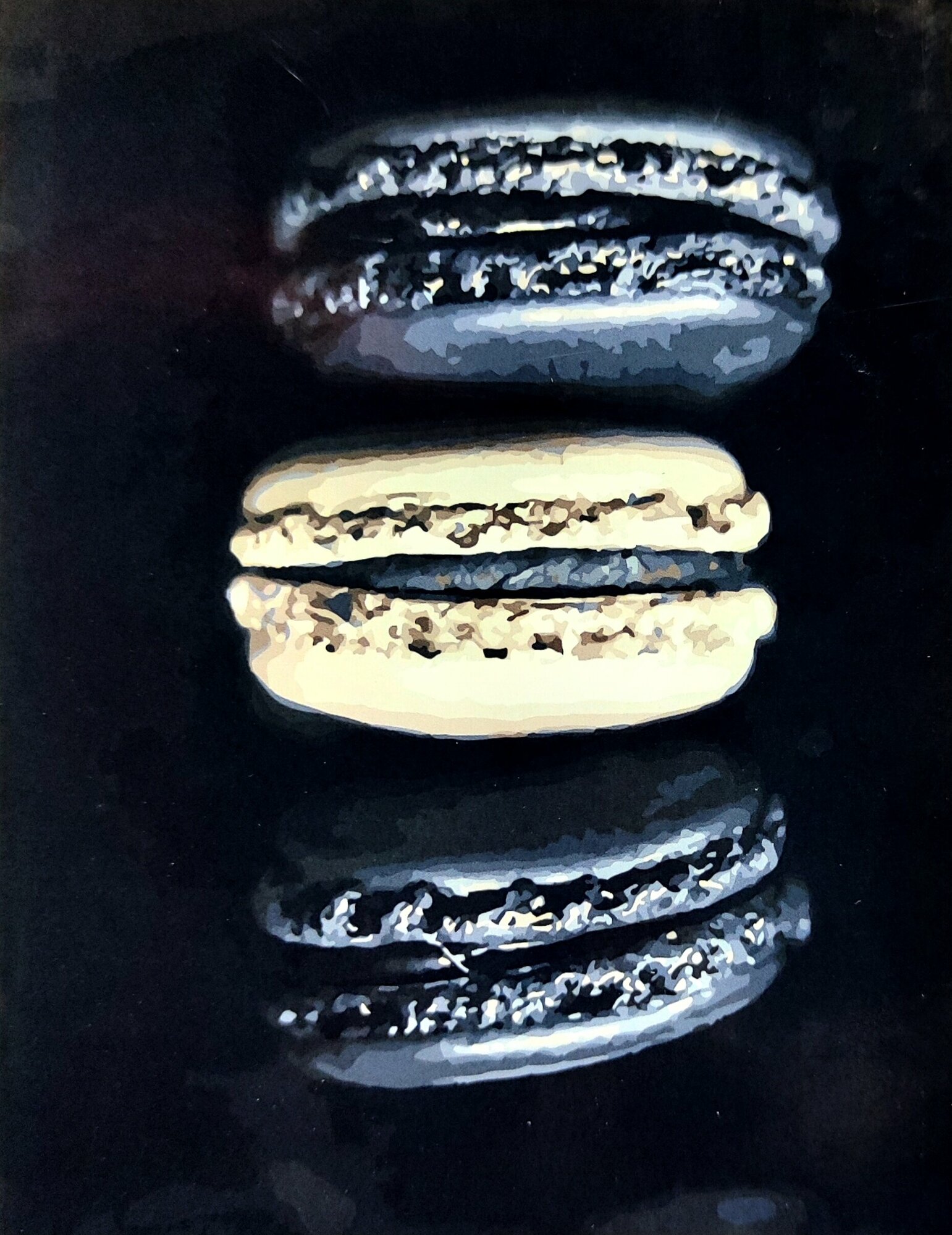 Картина по номерам "Черно-белая, Макароны в космосе", 40х50, Paintboy, попарт