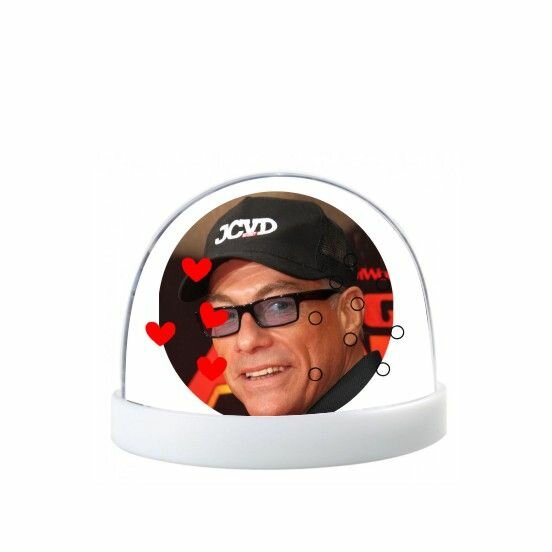 Водяной шар Jean-Claude Van Damme, Жан-Клод Ван Дамм №2, Блестки-сердечки