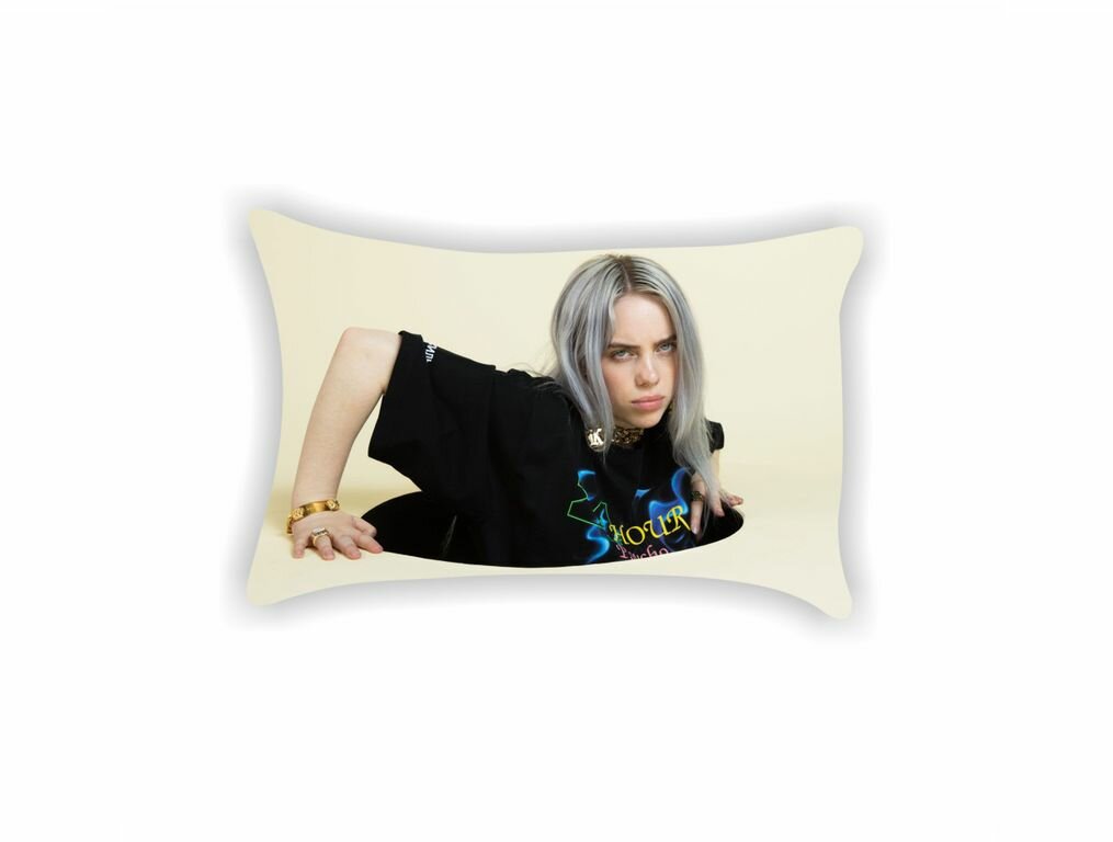 Подушка Билли Айлиш, Billie Eilish №21, Картинка с двух сторон