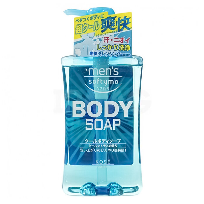 Мужской гель для душа с охлаждающим эффектом "Бодрящая свежесть" KOSE COSMEPORT "Men-s Softymo" цитрусовый аромат