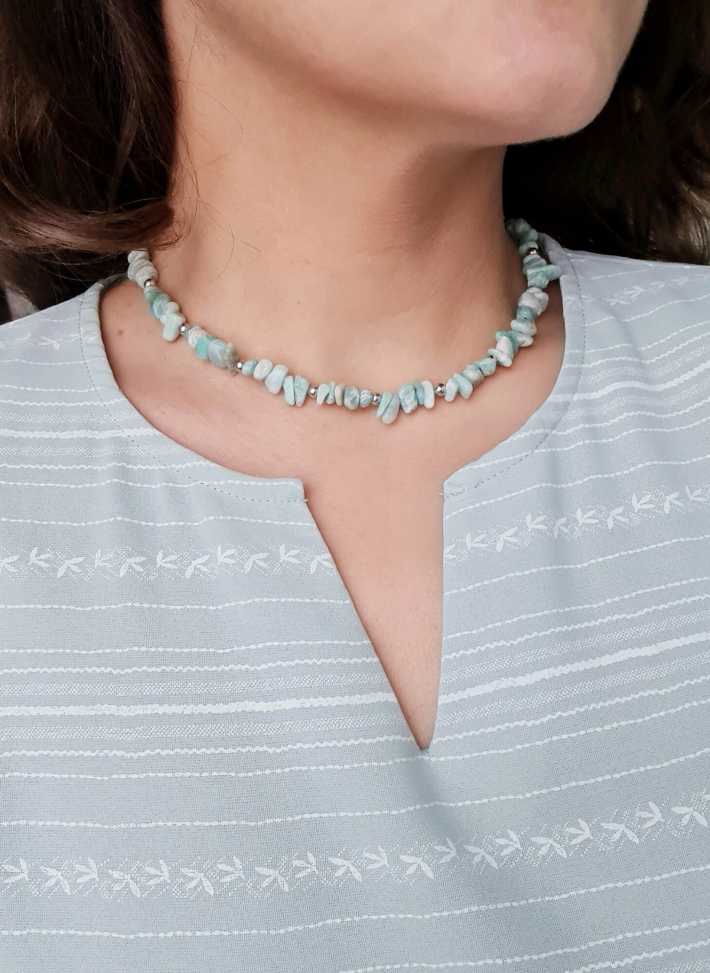 Чокер, амазонит