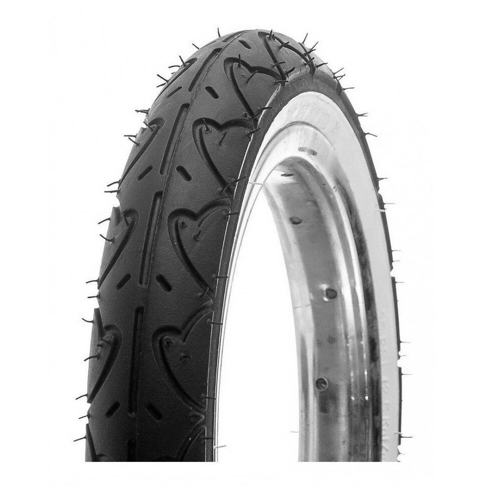 Покрышка KENDA K909, 12 1/2" - 1.75 x2.1/4" (47- 203) для колясок и детских велосипедов, черная с белым бортом