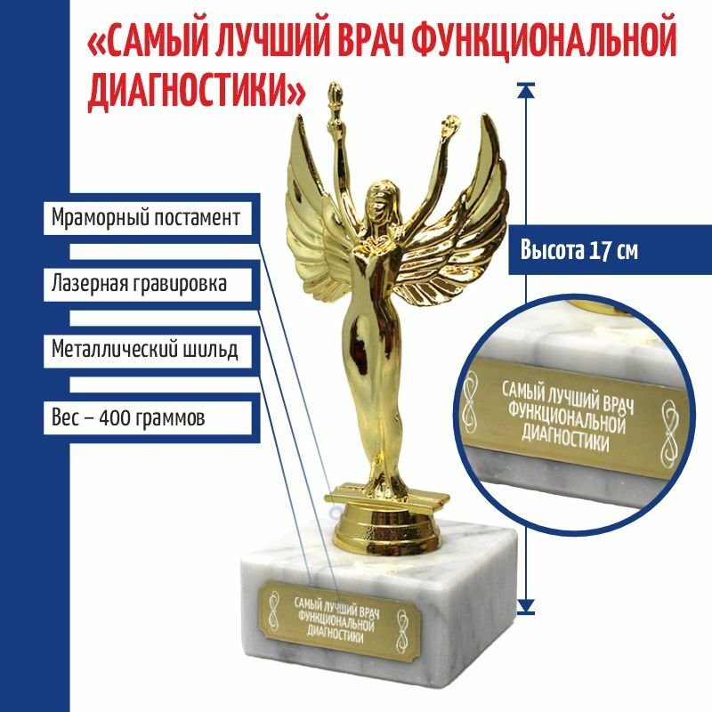 Статуэтка награда Жен. "Лучший врач функциональной диагностики" (17 см)
