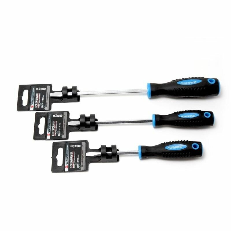 Отвертка шлицевая магнитная "Profi" S2 SL6.5х100мм, на пластиковом держателе