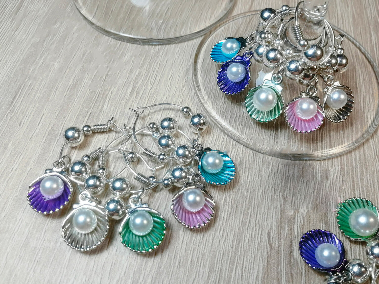 Подвески для бокалов, маркеры для бокалов "Ракушка", 5шт.