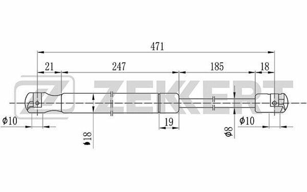 Амортизатор багажника Volvo XC90 02- Zekkert