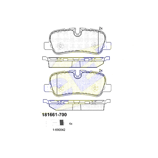 ICER 181661-700 (LR016808 / LR019627 / LR021316) 181661-700 колодки дисковые задние\landrover Discovery (Дискавери) / range