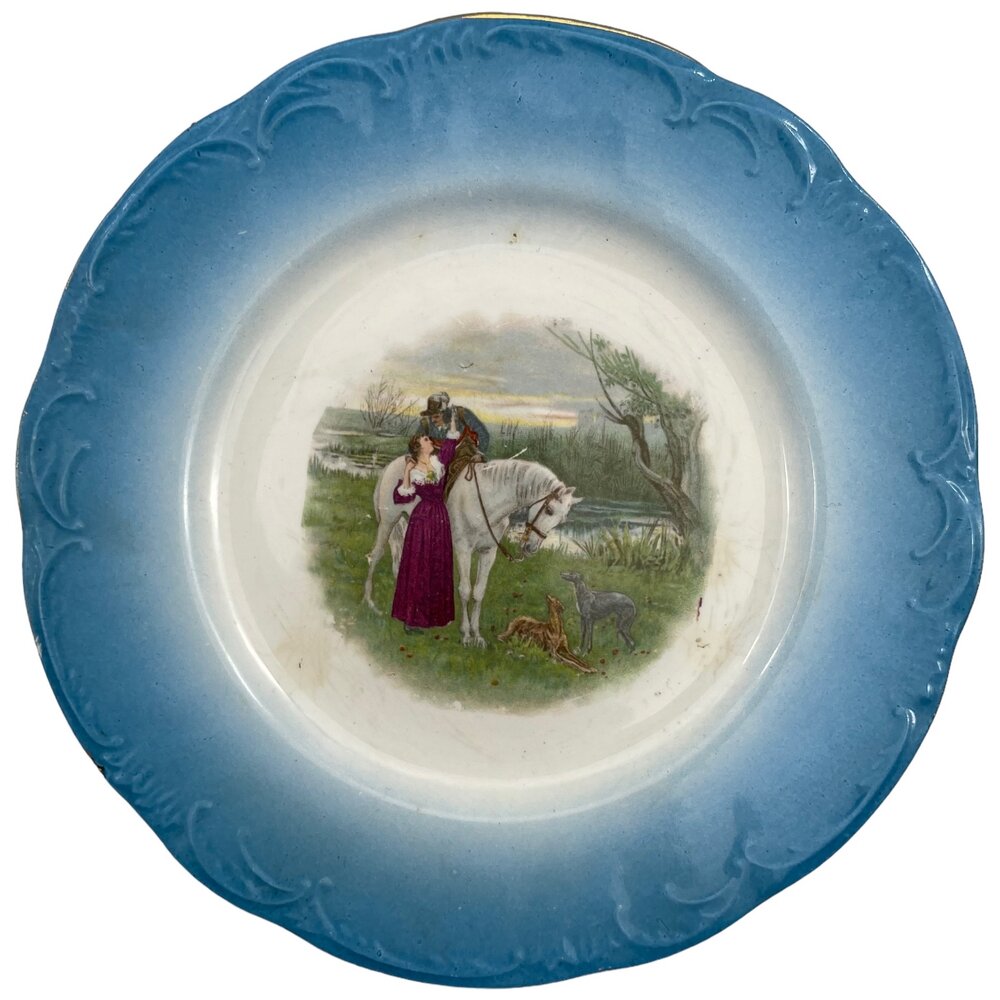 Тарелка десертная "Прощание", 16 см, 1894-1917 гг, Кузнецов в Будах, Российская Империя (2)