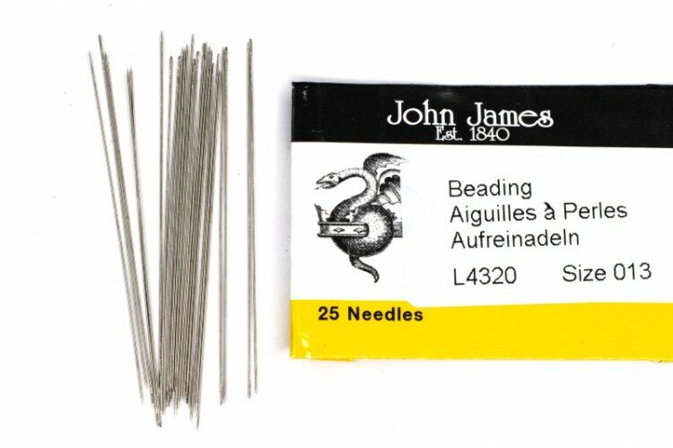 Иглы для бисера John James, размер 13, длина 48мм, 1034-142, 25шт