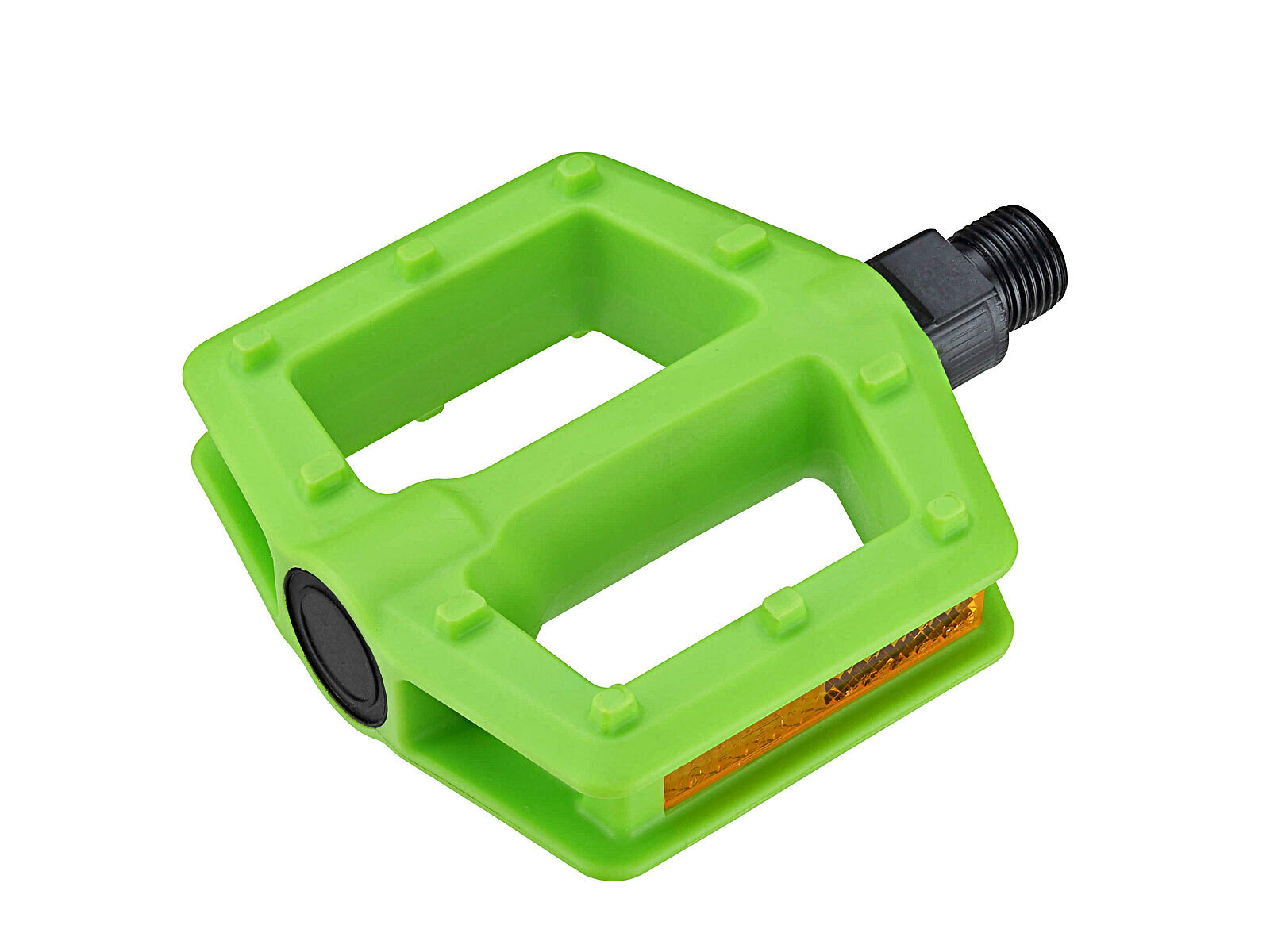 Педали для велосипеда пластиковые APD-522 Junior широкие с отражателями ось Cr-Mo 93x87x19см 300г неоновые AUTHOR