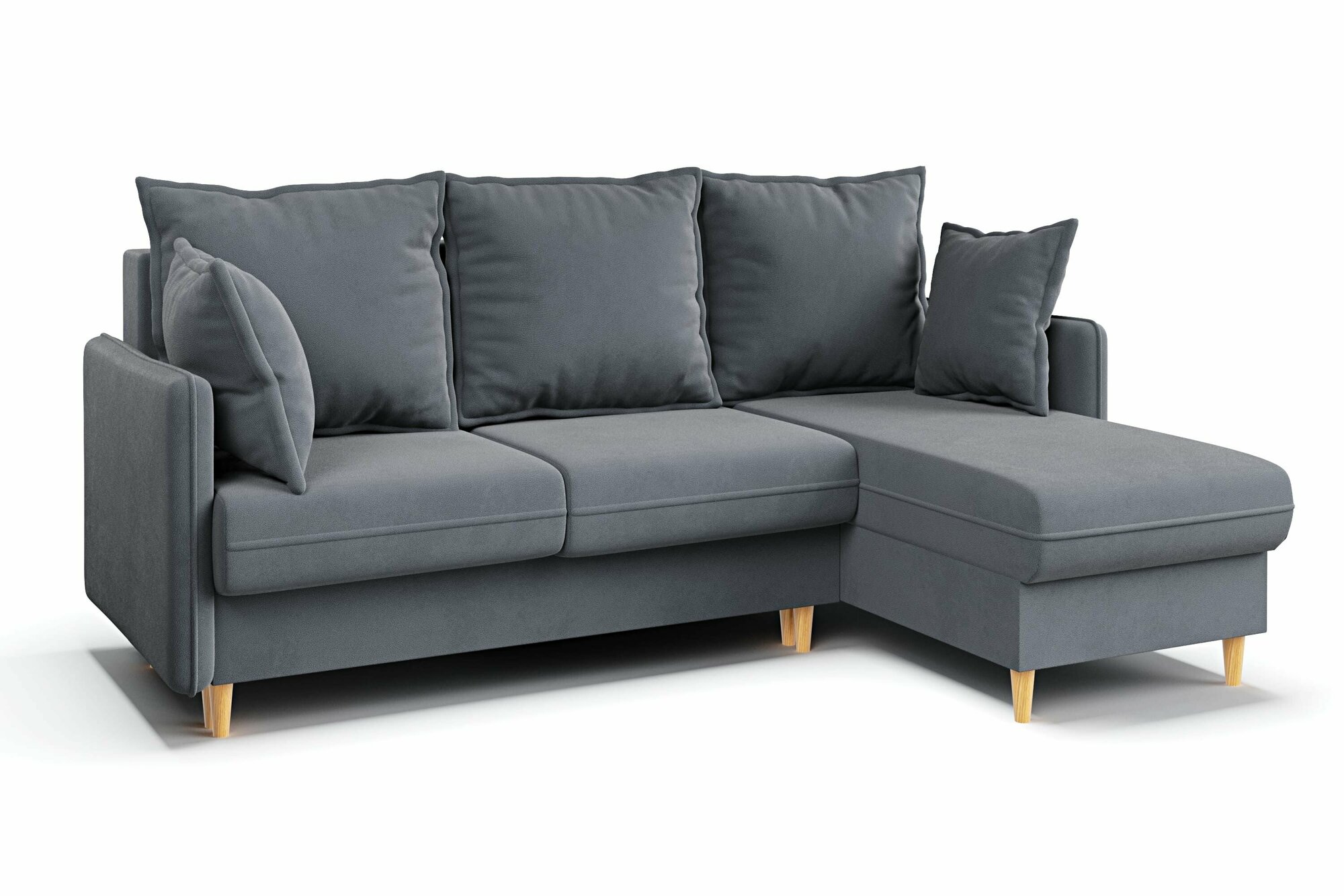 Диван угловой, раскладной Магнат, Легкомаркет, в цвете темно-серый (Вивальди 8)