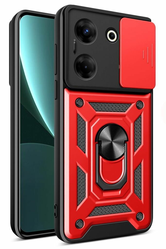 Чехол противоударный для Tecno Camon 20 Pro 5G / Техно Камон 20 Про 5G с защитой камеры armors (Красный)