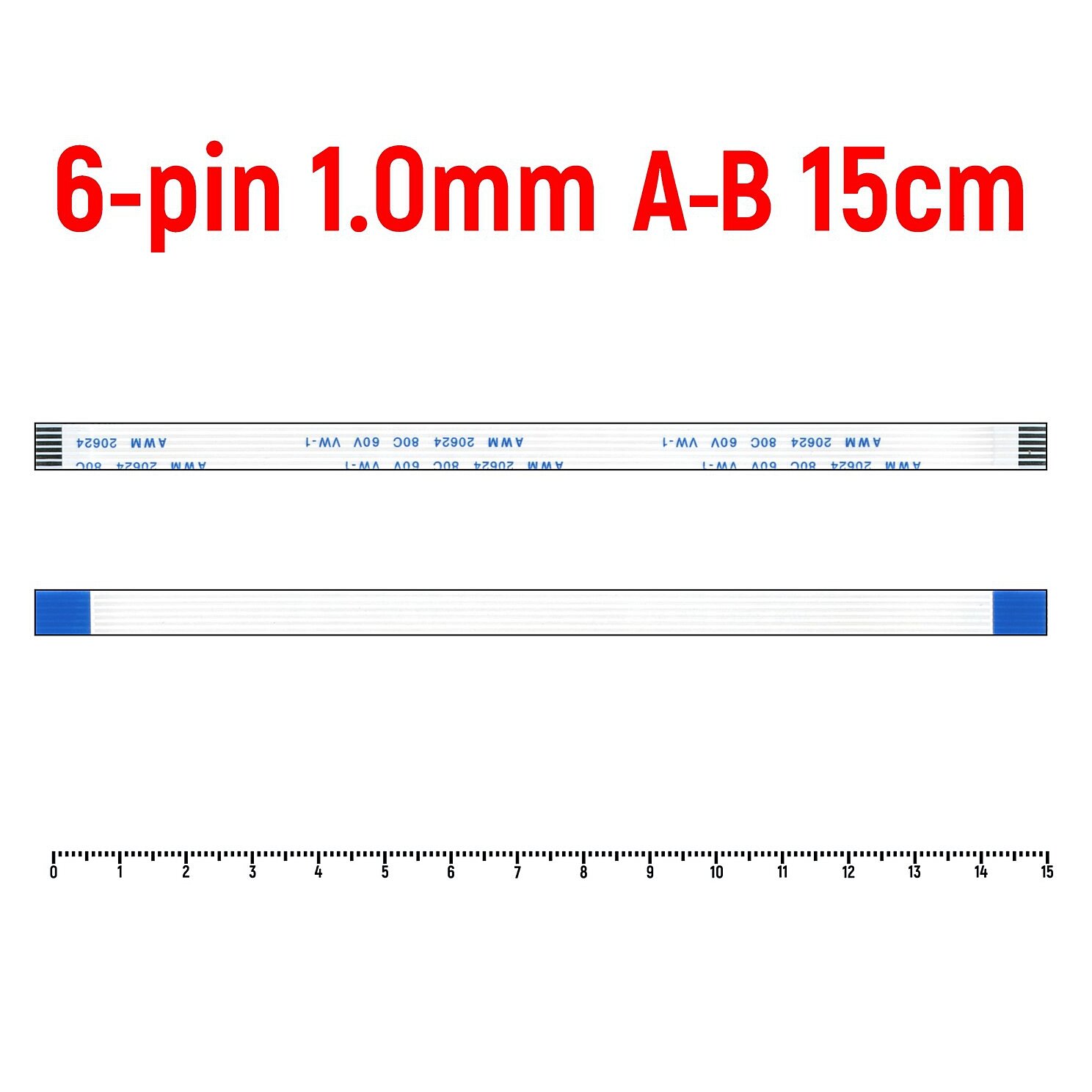 Шлейф тачпада для ноутбука Acer Aspire 7520G FFC 6-pin Шаг 1.0mm Длина 15cm Обратный A-B AWM 20624 80C 60V VW-1