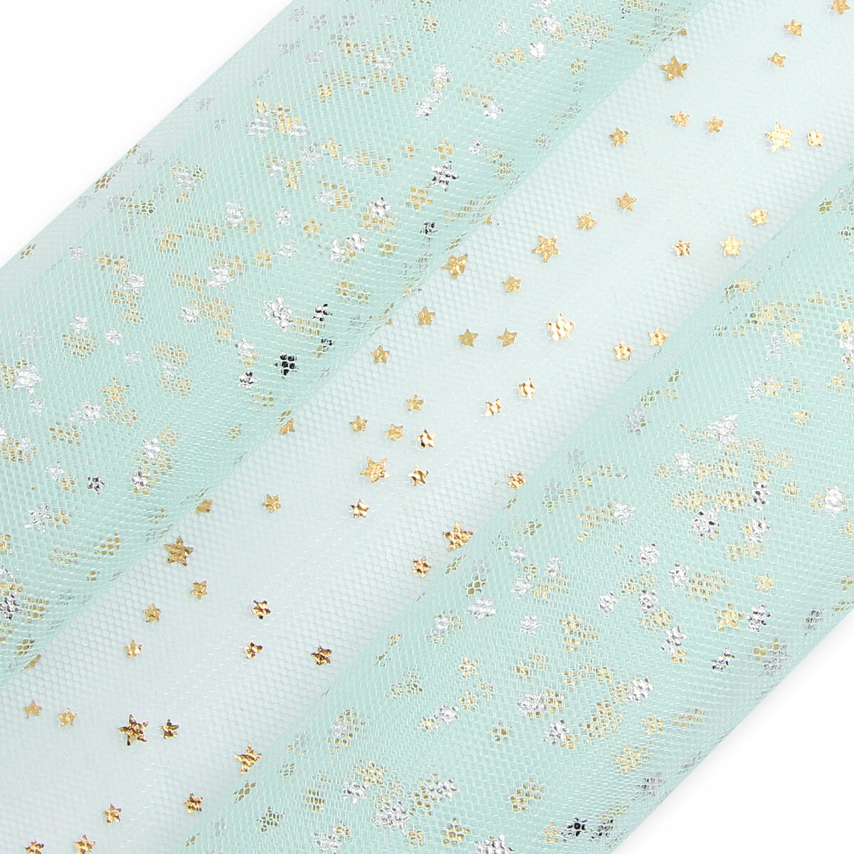 Фатин ткань с блестками, 50х50 см, для шитья и рукоделия (мята)