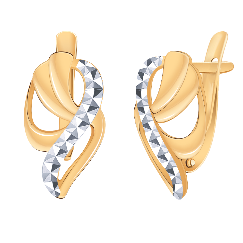 Серьги, желтое золото, 585 проба