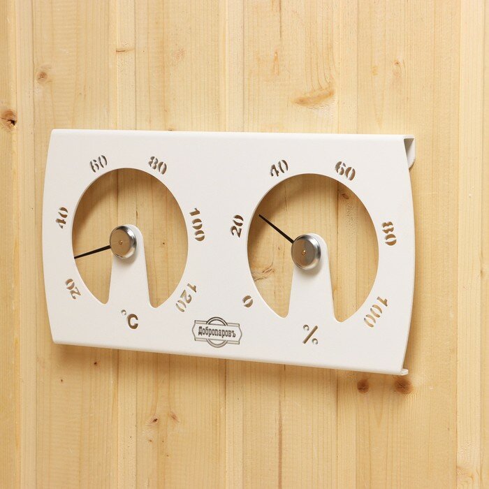 Термометр - гигрометр для бани и сауны, 29.5×15×3.5 см, белый, «Добропаровъ»