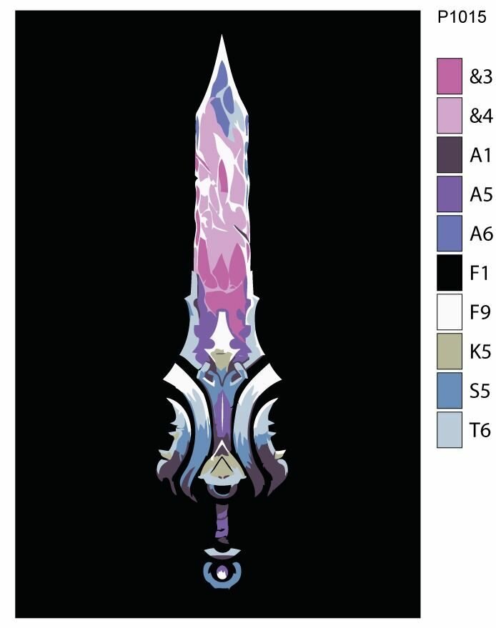 Детская картина по номерам P1015 "Холодное оружие. Меч" 20x30