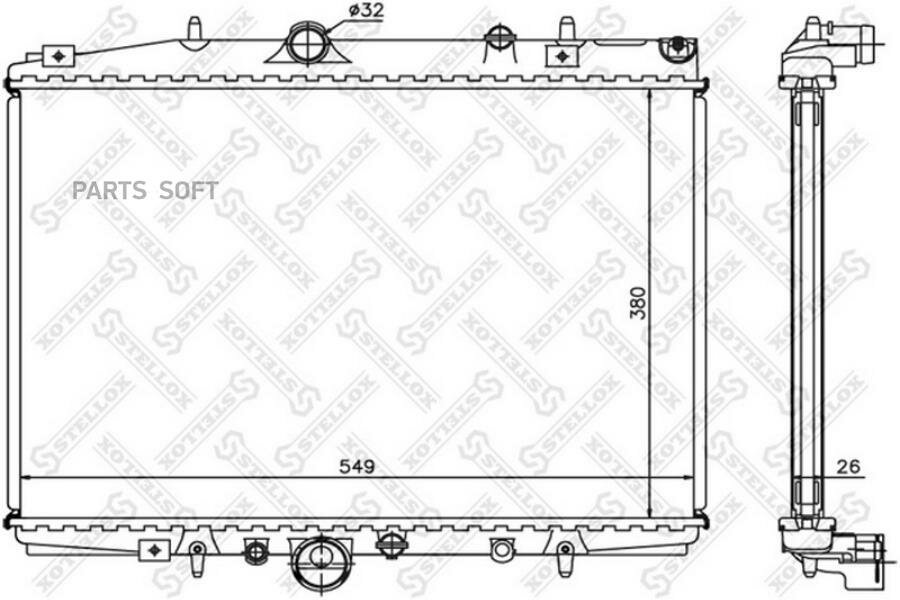 STELLOX 1026137SX радиатор системы охлаждения! без AC АКПП\ Citroen C5/Xsara 1.8-2.0i 01>
