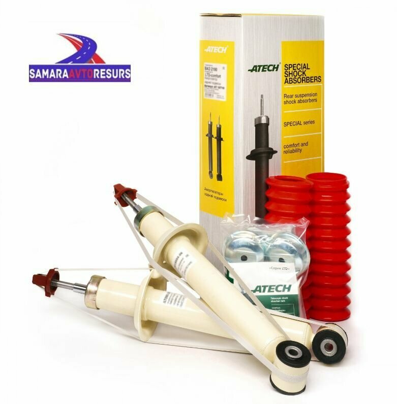 Амортизатор задней подвески ATECH LTD-drive 2108-09, 21099, 2113-15 (2шт) с газовым подпором; в комплекте пыльники, отбойники, крепежные элементы. (к-т)