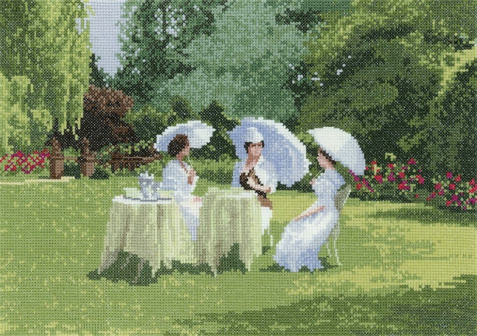 Набор для вышивания Heritage #JCLL1636E Ladies Who Lunch (Дамы обедают), Счетный крест, 31 x 22 см