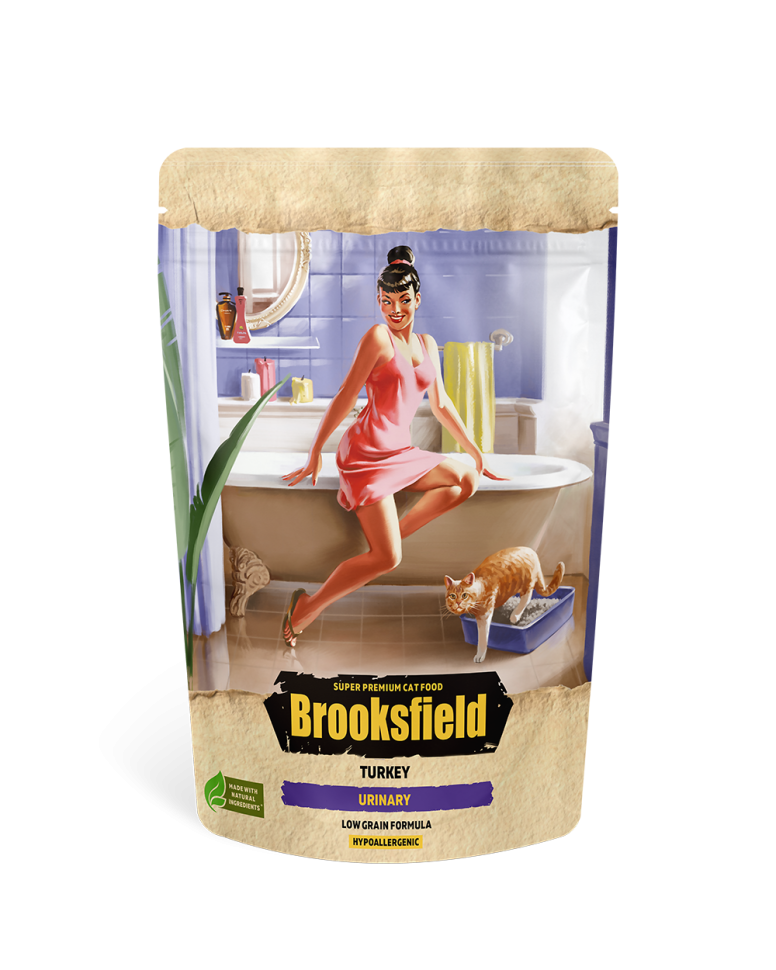 Сухой корм для кошек Brooksfield Low Grain для профилактики МКБ, с индейкой и рисом - 400 г