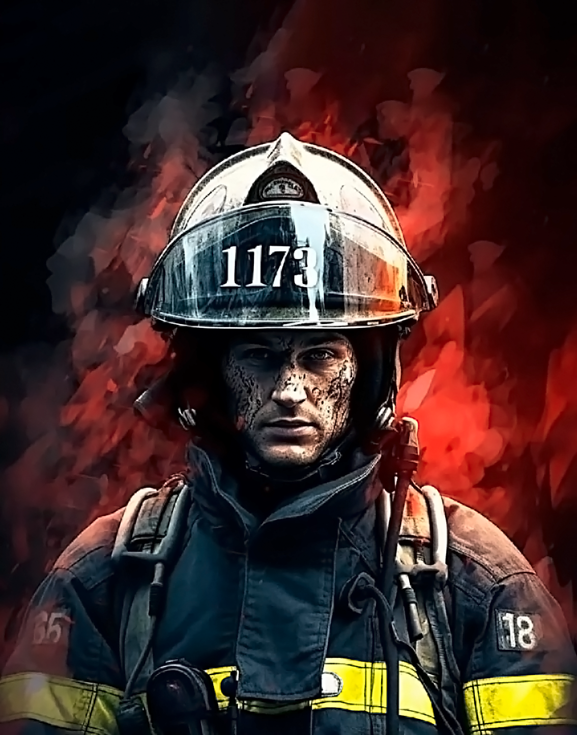 Картина по номерам "Пожарный" 40х50 см, хлопковый холст на подрамнике, акрил, АртТойс