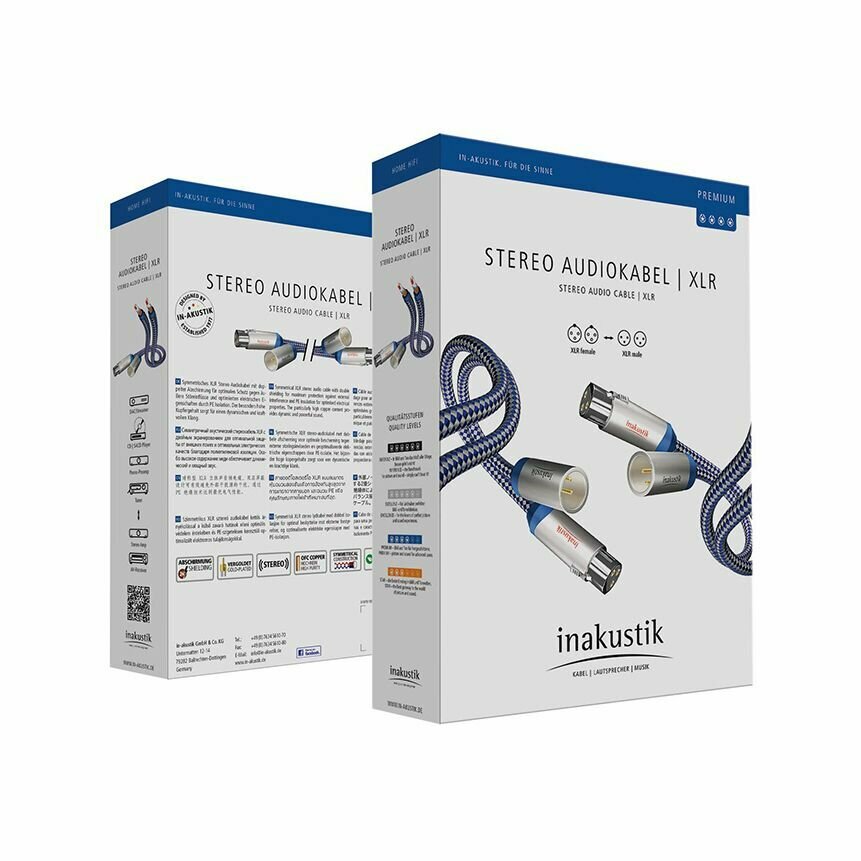 Акустический кабель Inakustik Premium Audio Cable, XLR M-F, Pair, 0.75m