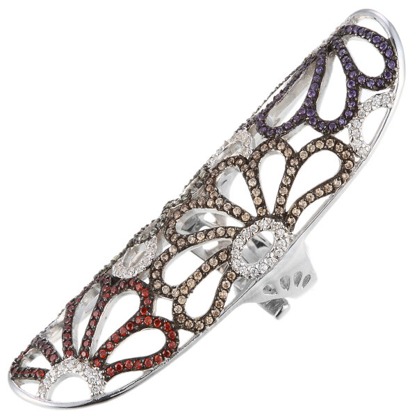 Кольцо, серебро, 925 проба, фианит