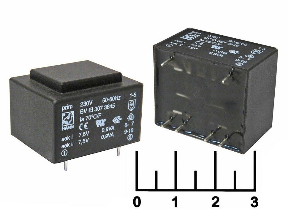 Трансформатор 2*7.5V 0.23A BVEI 307 3845