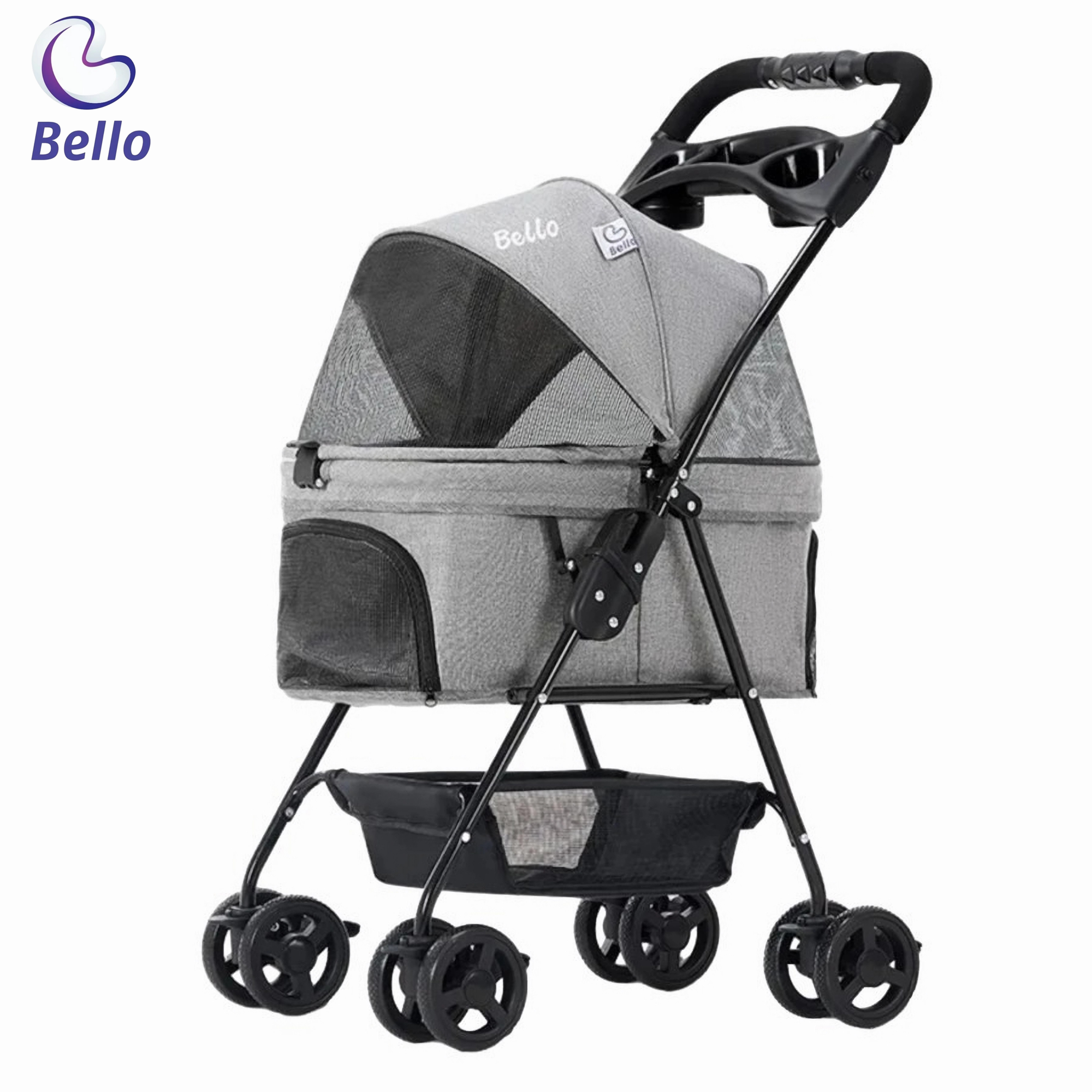 Коляска для перевозки животных Bello, не съемная, нагрузка до 12 кг