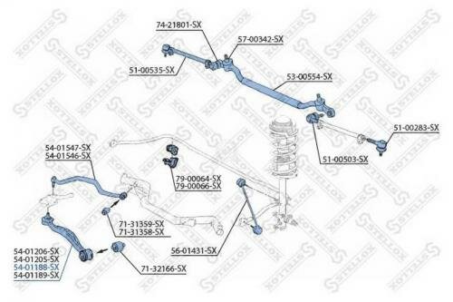 Рычаг нижн. л. алюм./ bmw е32/e34 86] Stellox 5401188SX Bmw: 31121133237 31121139987 Bmw 5 (E34). Bmw 5 Touring (E34).
