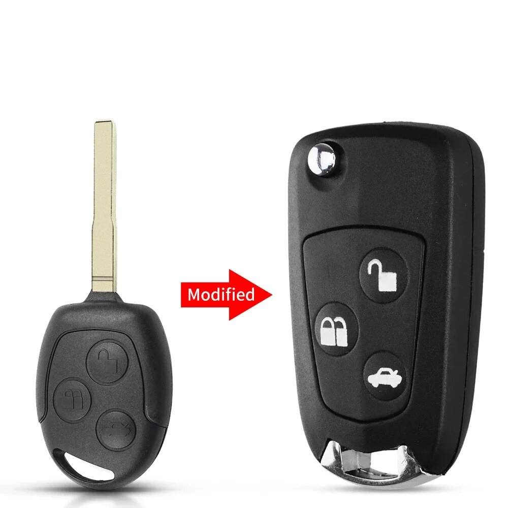 Раскладной Модифицированный корпус KEYYOU для автомобильного ключа-брелка для Ford Focus Mondeo Fiesta чехол Fusion Transit KA FO21 HU101 Fob 3 кнопки Modified 1 HU101