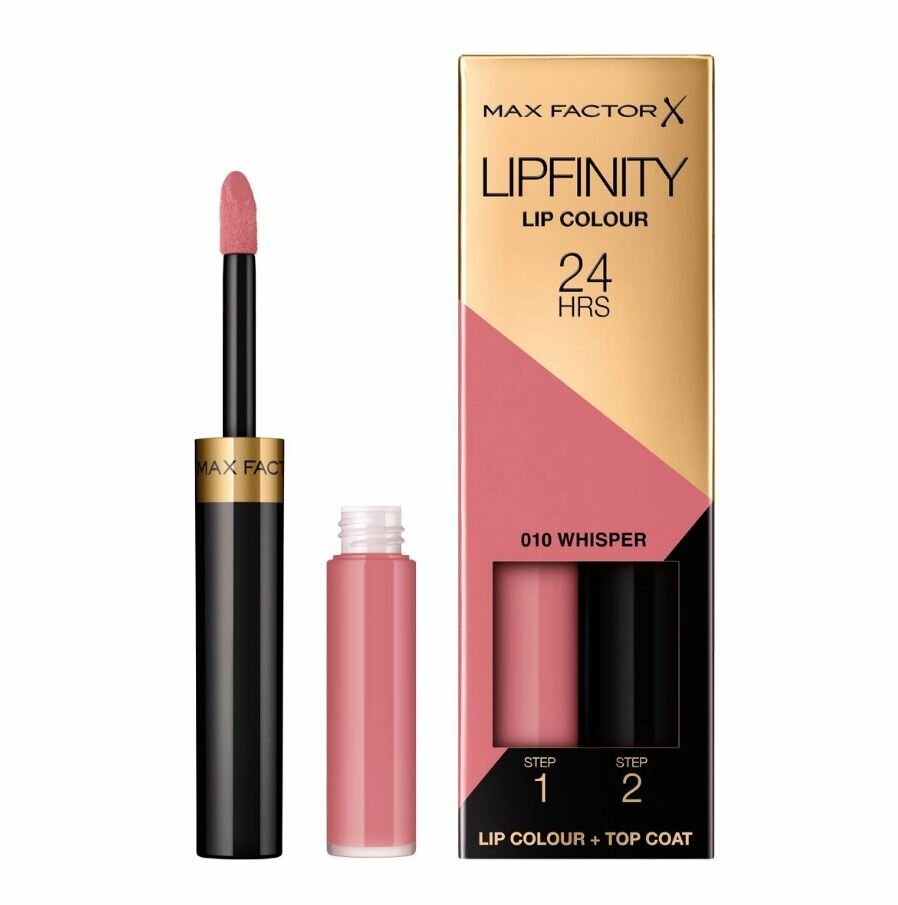 MaxFactor стойкая губная помада и увлажняющий блеск Lipfinity 010 Whisper
