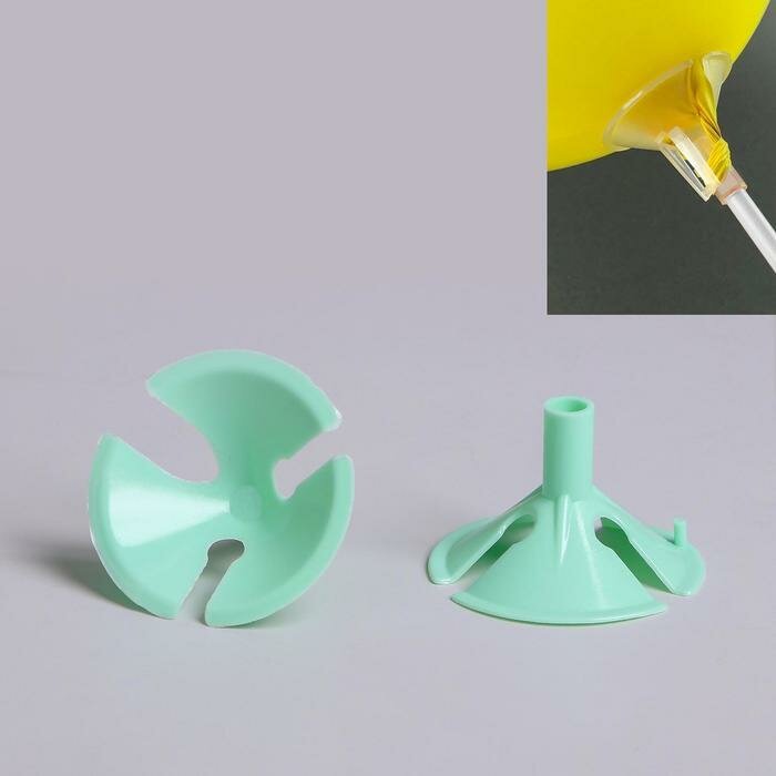 Держатель-зажим для шаров, d 0,6 см, цвет бледно-зелёный (100 шт)