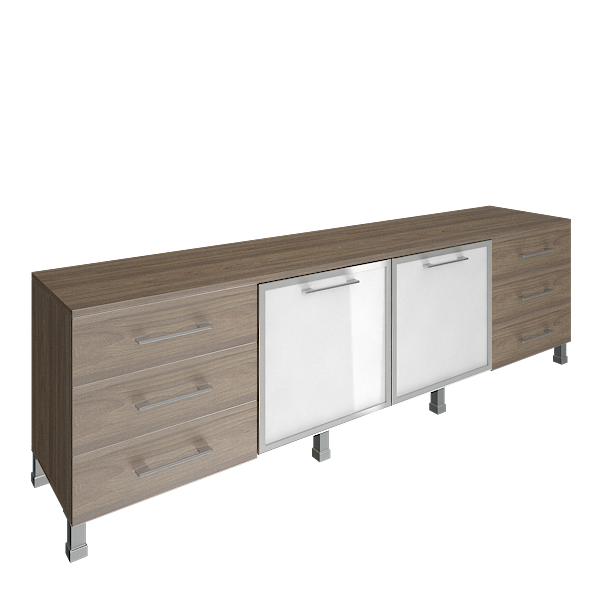 Тумба наборная Ялта/Yalta Riva LT. TS-4.2 Вяз Благородный / лакобель белый 2200*450*680