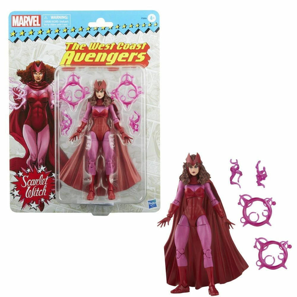 Фигурки Hasbro Серия Marvel Legends "Алая ведьма", 6-дюймовая ретро-фигурка, 4 аксессуара