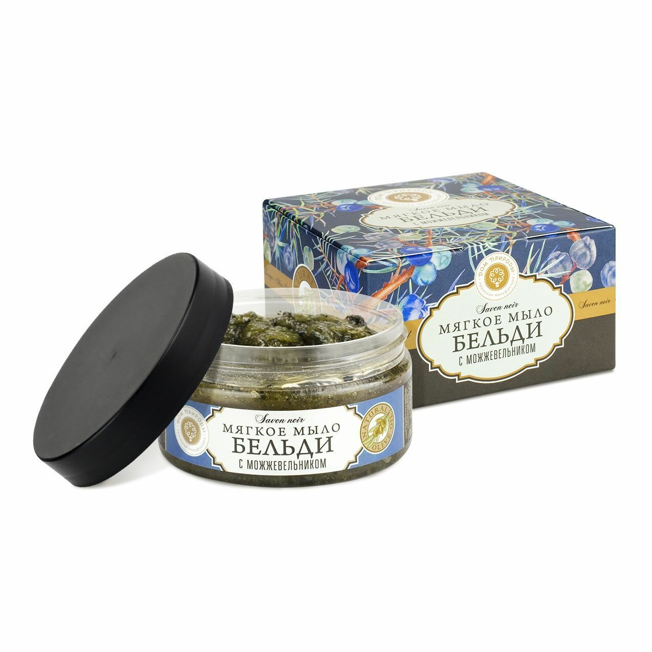 Мыло бельди Дом Природы, с ягодами можжевельника, натуральное, 200мл