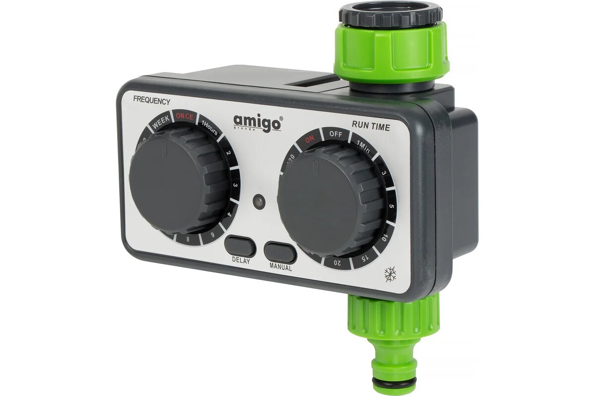 Таймер для полива AMIGO 79932, с датчиком дождя, механическое управление, 120мин