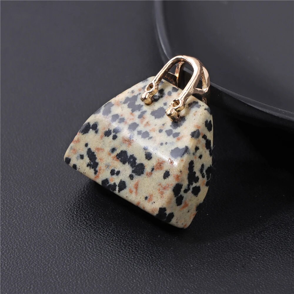 Статуя сумочки из натурального камня vinswet 1PC, Spotted Stone
