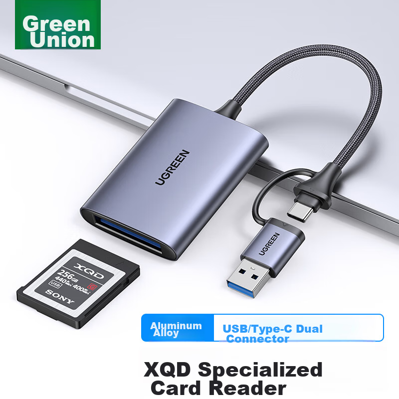 Кардридер UGreen внешний, USB Type-C, XQD, металлический, фиолетовый