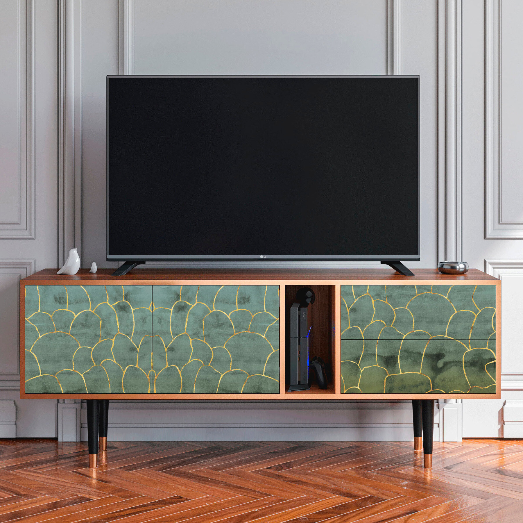 ТВ-Тумба - STORYZ - T1 Magnificent Water Lily, Размер - 170 x 69 x 48 см, Цвет корпуса - , Орех