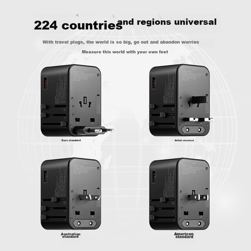NVC Leishi Electrical Global Travel Adapter, Universal Converter Plug, Hong Kong UK Standard, European Standard, American Standard, Australian Standard, Japanese Standard, Korean Standard, Thai Standard, Multi-Use Socket, EP4M1