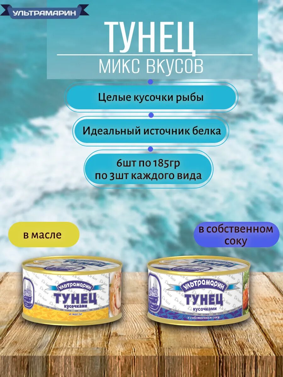 Тунец (натуральный и в масле) 6шт х 185гр