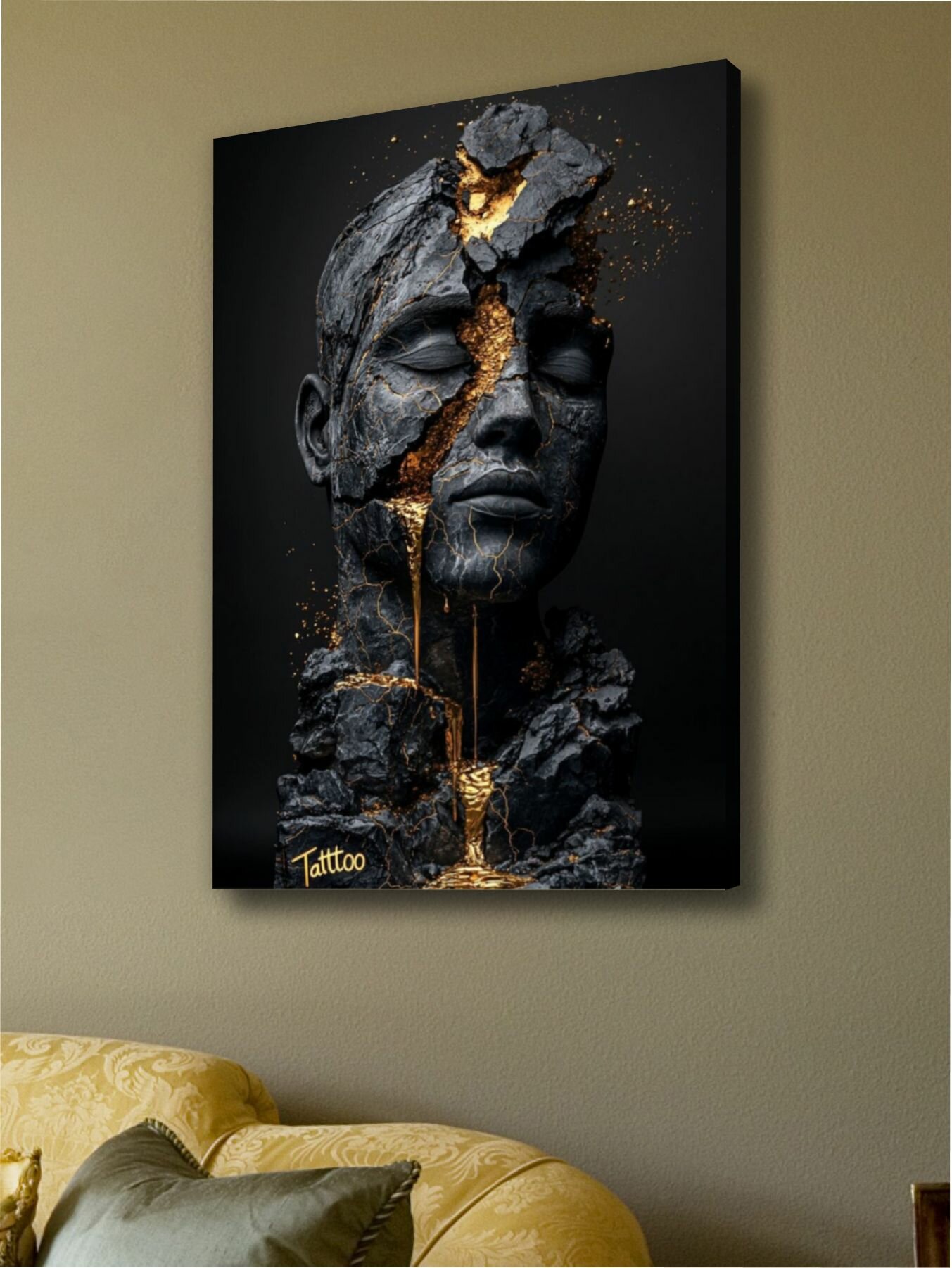 Картина Золотой поток 50х70 см на стену 1 шт.