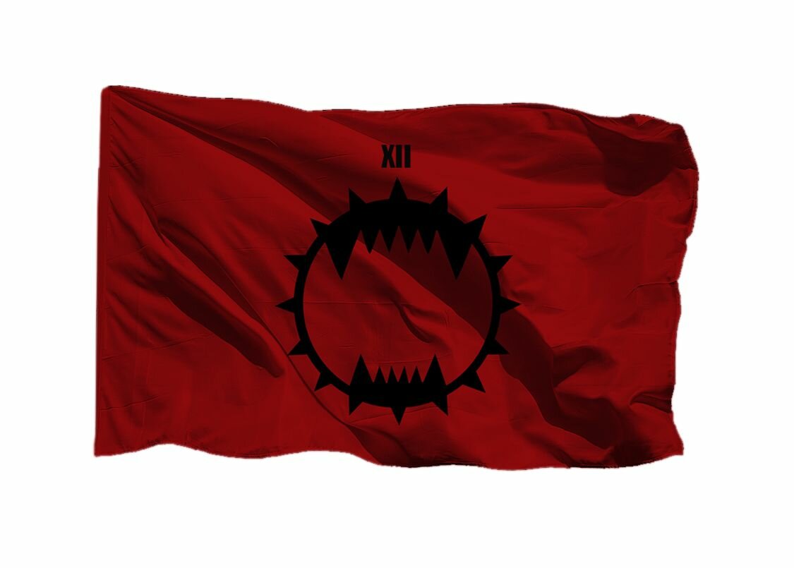 Флаг легиона Пожиратели Миров Космодесант Астартес Warhammer 40000, 70х105 см, на сетке для уличного флагштока