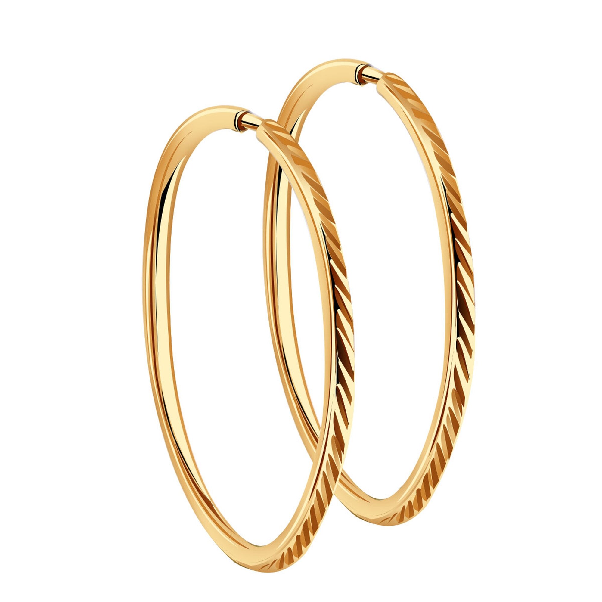 Серьги конго, красное золото, 585 проба