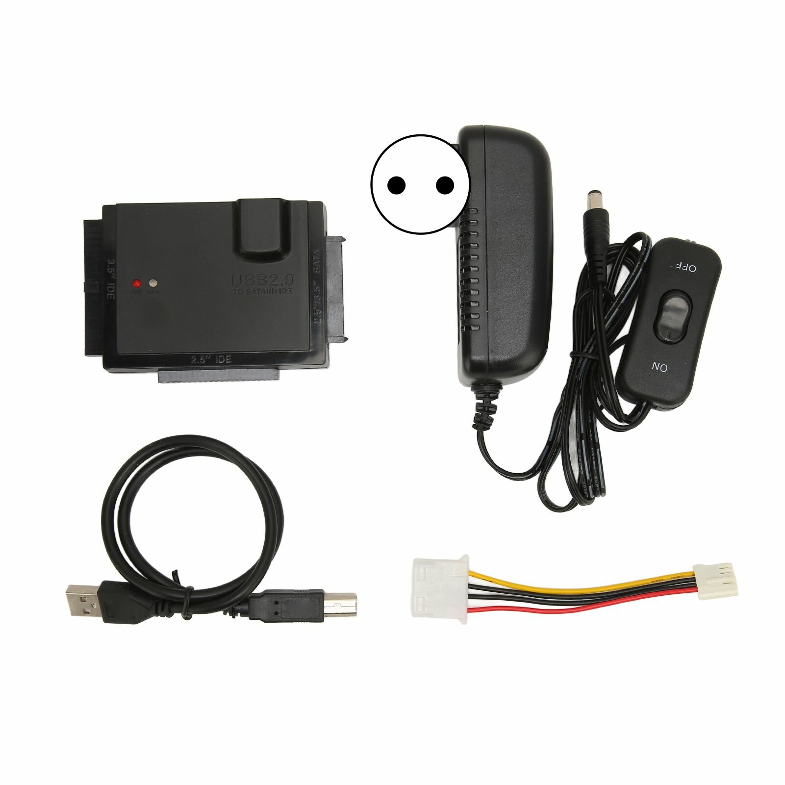 Адаптер конвертер кабель IDE в SATA, 480 Мбит/с, 5000 ГБ, разъем для внешнего HDD, вилка ЕС