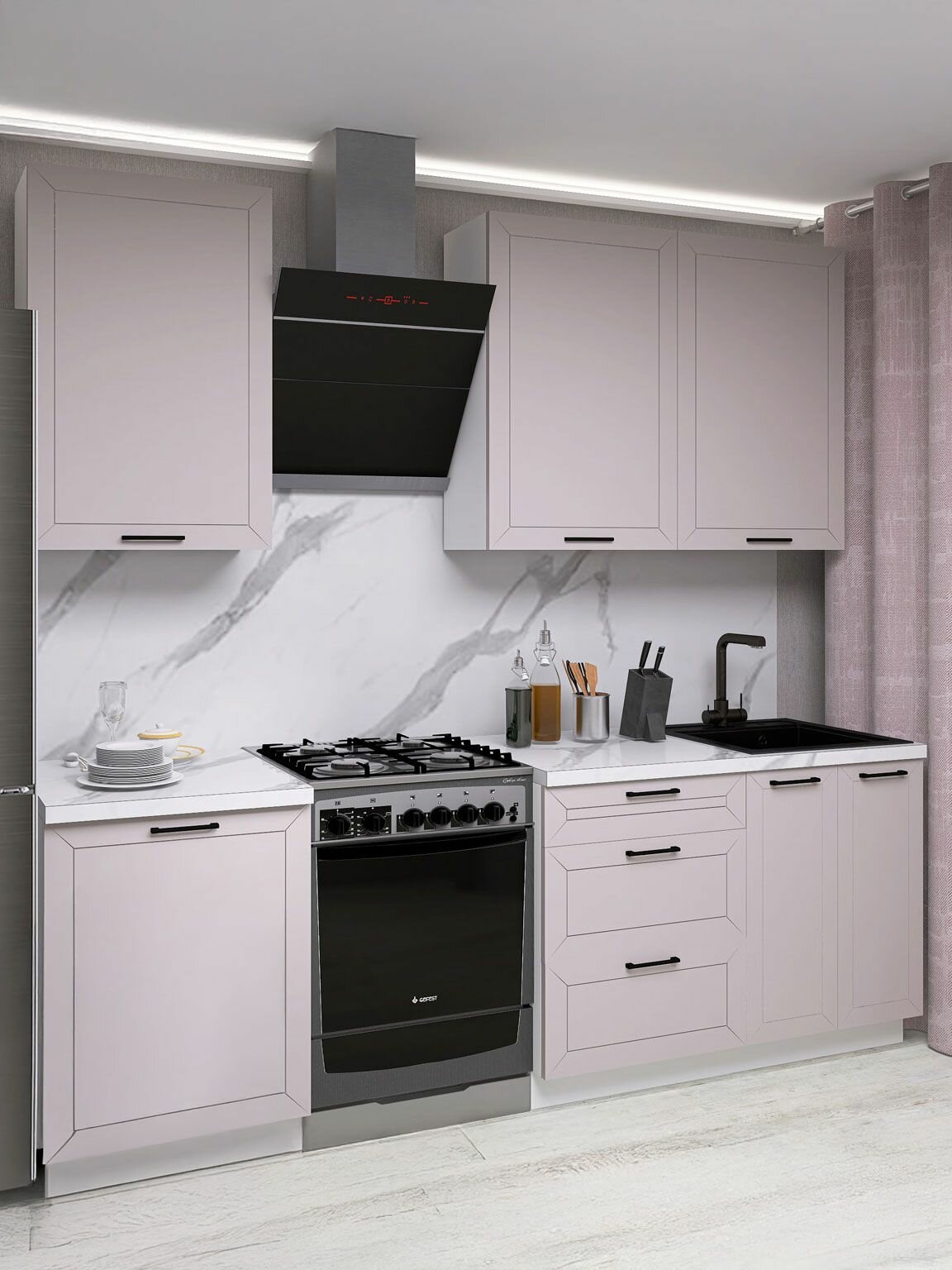 Кухонный гарнитур Сектор 1.8 м, мебель для дома и кухни, Белый / Нео