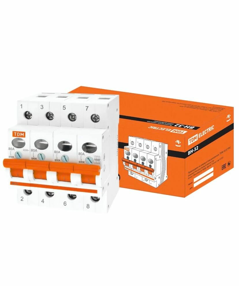 TDM Electric Выключатель нагрузки BH-32 4P 80A SQ0211-0038